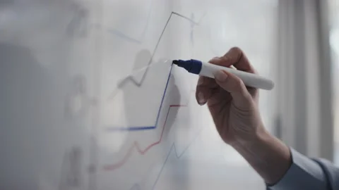 Drawing Graph On Whiteboard | Stock Video | Pond5