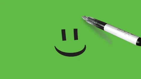 Drawing a jolly face with black outline ... | Stock Video | Pond5