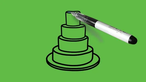 Drawing multiple storey cake in blue col... | Stock Video | Pond5