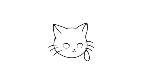 drawing outline animation jumping cat, 2... | Stock Video | Pond5