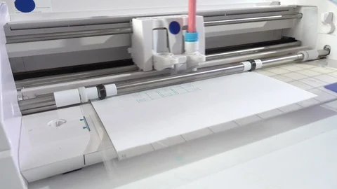 A drawing plotter draws a schematic of i... | Stock Video | Pond5