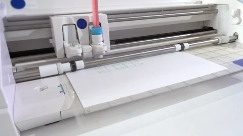 A drawing plotter draws a schematic of i... | Stock Video | Pond5