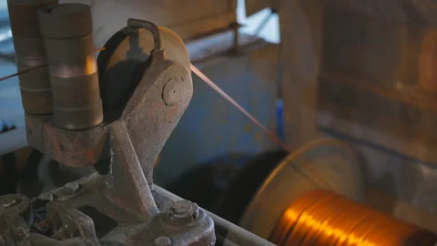 The drawing process of copper wire in th... | Stock Video | Pond5