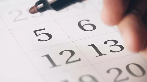 Drawing red circled mark on the fifth 5 ... | Stock Video | Pond5