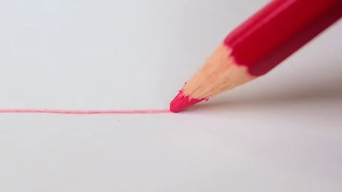 Drawing red line on white drawing paper ... | Stock Video | Pond5