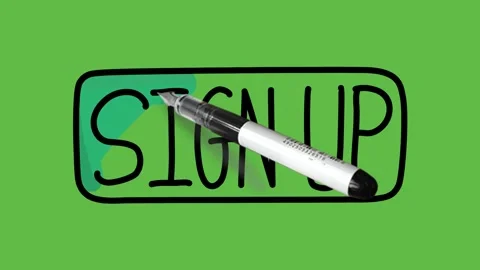 Drawing sign up tag with black pen and b... | Stock Video | Pond5