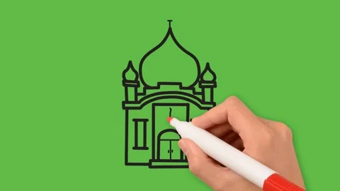 drawing an Temple art with color combina... | Stock Video | Pond5