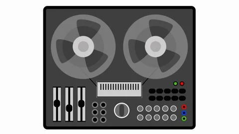 Drawn animated reel-to-reel tape recorde... | Stock Video | Pond5