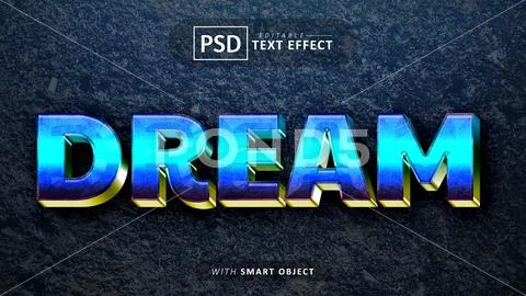 PSD Template: Dream 3d text effect editable #220168219