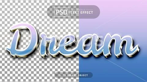 Dream text - editable 3d font effects ~ PSD Template #220167572