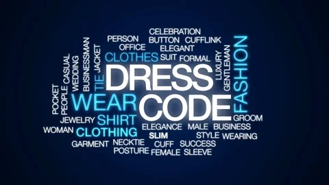 Dress code animated word cloud, text des... | Stock Video | Pond5
