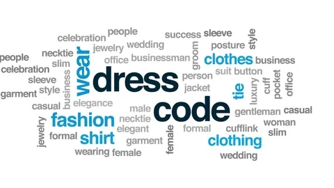 Dress code animated word cloud, text des... | Stock Video | Pond5