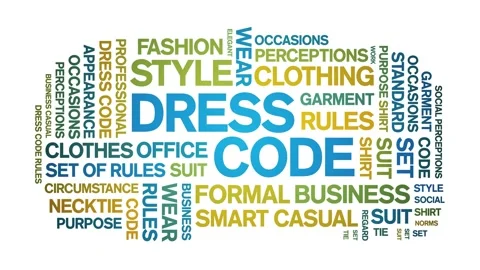 Dress Code animated word cloud,tag text ... | Stock Video | Pond5