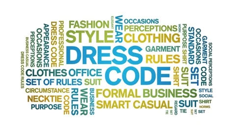 Dress Code animated word cloud,tag text ... | Stock Video | Pond5