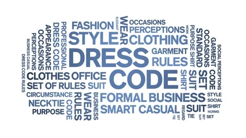Dress Code animated word cloud,tag text ... | Stock Video | Pond5
