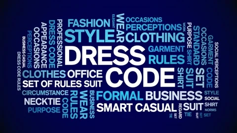 Dress Code animated word cloud,tag text ... | Stock Video | Pond5