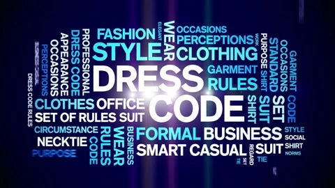 Dress Code animated word cloud,tag text ... | Stock Video | Pond5