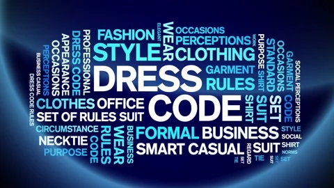 Dress Code animated word cloud,tag text ... | Stock Video | Pond5