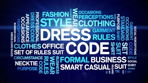 Dress Code animated word cloud,tag text ... | Stock Video | Pond5