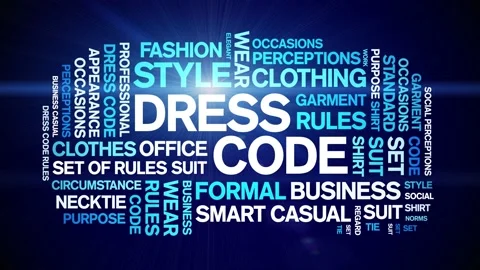 Dress Code animated word cloud,tag text ... | Stock Video | Pond5
