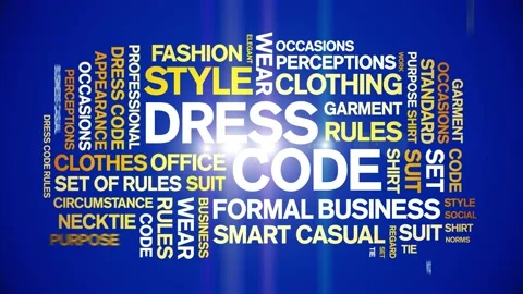 Dress Code animated word cloud,tag text ... | Stock Video | Pond5