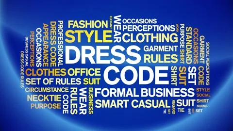 Dress Code animated word cloud,tag text ... | Stock Video | Pond5
