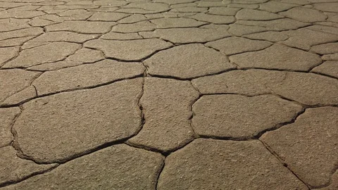 Dried lake bottom mud sand deep cracks p... | Stock Video | Pond5