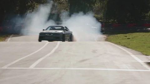 Drift car racing at track. Editorial us... | Stock Video | Pond5