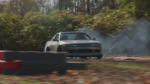 Drift car racing at track. Editorial us... | Stock Video | Pond5