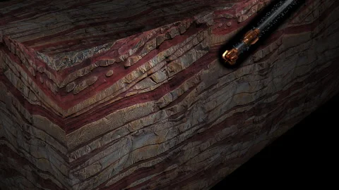 Drilling down hole 3D animation view sho... | Stock Video | Pond5