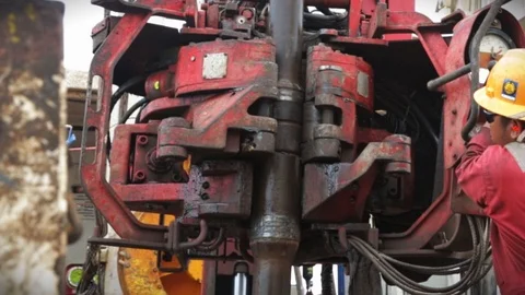Drilling operator on the rig substructur... | Stock Video | Pond5