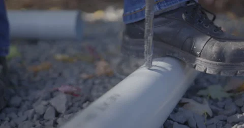 Drilling in PVC pipe / Side view | Stock Video | Pond5