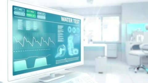 drinkable water test on monitor in high ... | Stock Video | Pond5