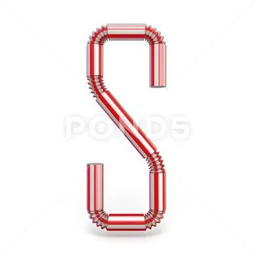 Drinking straw font Letter S 3D Drinking straw font Letter S 3D render ...