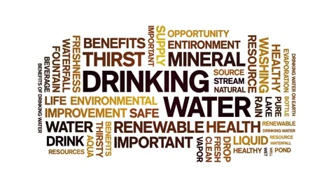 Drinking Water animated word cloud,anima... | Stock Video | Pond5