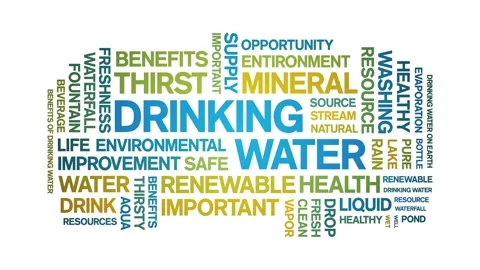 Drinking Water animated word cloud,anima... | Stock Video | Pond5