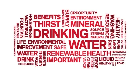 Drinking Water animated word cloud,anima... | Stock Video | Pond5