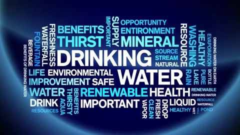 Drinking Water animated word cloud,anima... | Stock Video | Pond5