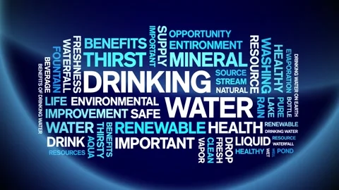Drinking Water animated word cloud,anima... | Stock Video | Pond5