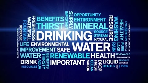 Drinking Water animated word cloud,anima... | Stock Video | Pond5