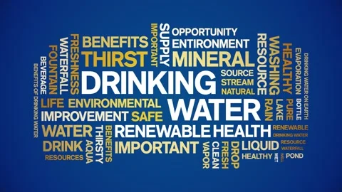 Drinking Water animated word cloud,anima... | Stock Video | Pond5