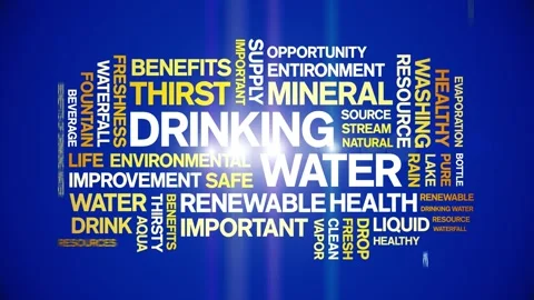 Drinking Water animated word cloud,anima... | Stock Video | Pond5