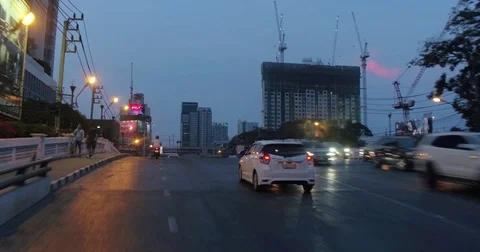 Drive through street view in central Ban... | Stock Video | Pond5