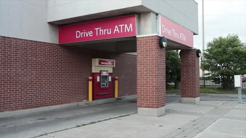 drive thru atm writing caption text red ... | Stock Video | Pond5