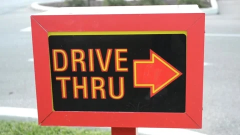 Drive Thru Red Arrow Signage Outdoors Pa... | Stock Video | Pond5