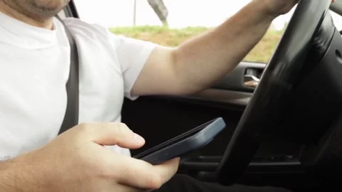 Texting While Driving Stock Video Footage | Royalty Free Texting While ...