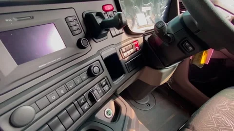 Driver's cabin of SCANIA P410 XT. Truck ... | Stock Video | Pond5