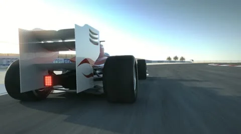 driving behind f1 race car on desert cir... | Stock Video | Pond5