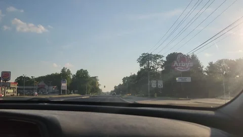 Driving Burger King Arby's Fast Food Res... | Stock Video | Pond5