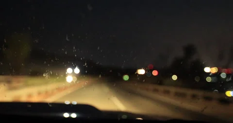 Driving car on highway at night, fast mo... | Stock Video | Pond5